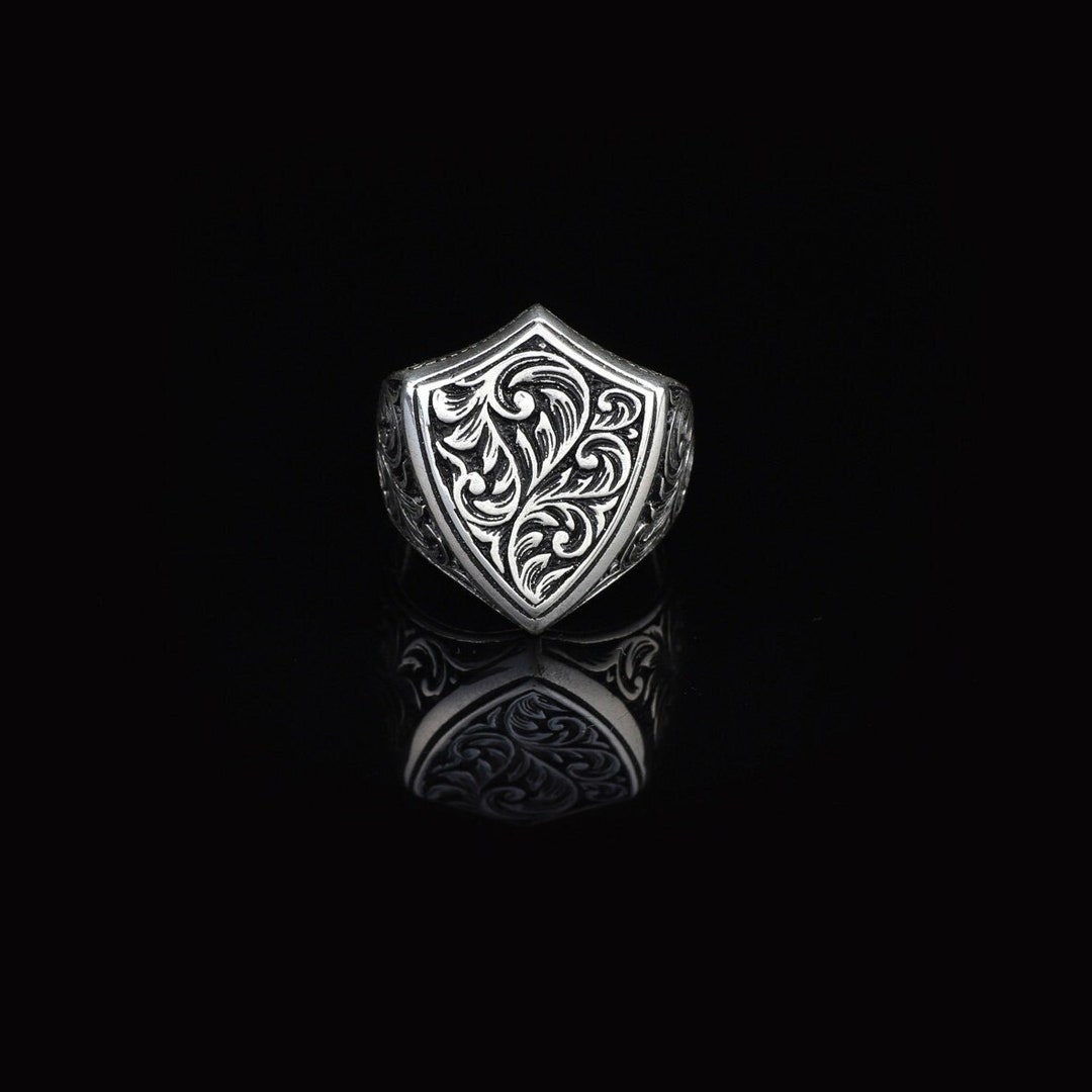 Knight Ring , Men Signet Ring , Solid Silver Knight Ring for Men ...