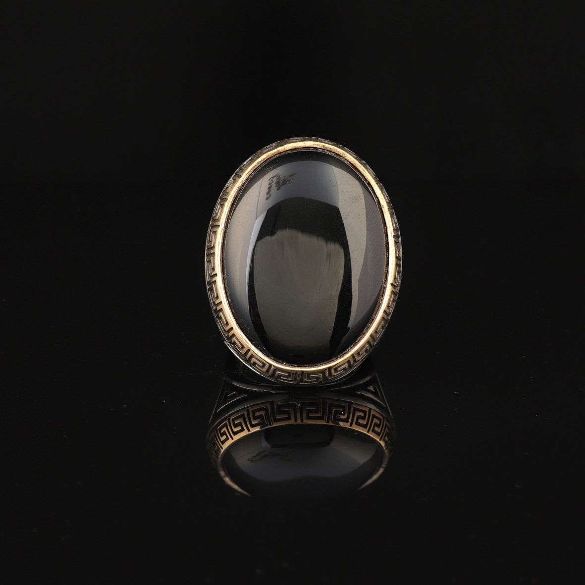 Onyx Large Stone Ring, Men Onyx Stone Ring , Black Onyx Stone Ring ,ottoman Style Handmade Ring ...