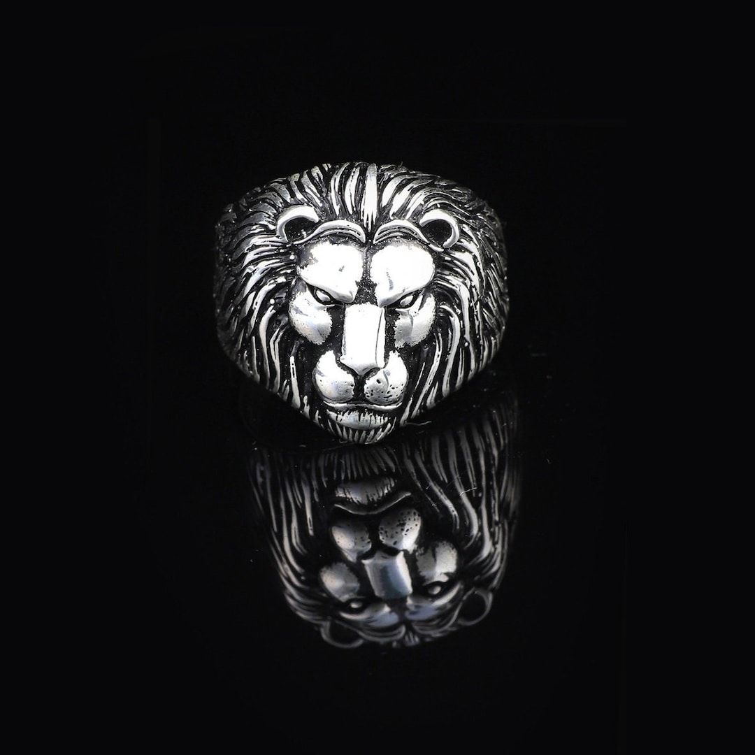 Lion Ring, Lion King Ring, Wild Lion Ring, 3D Lion Head Men's Ring ...