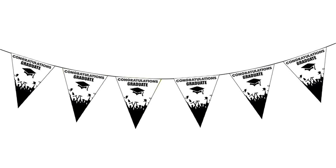 Congratulations Graduate, Graduation Plastic Triangle Flag Banner ...