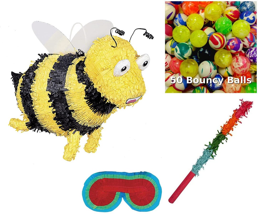 Bumble Bee Pinata Set With Pack of 50 Jet Bouncy Balls. and Pinata ...