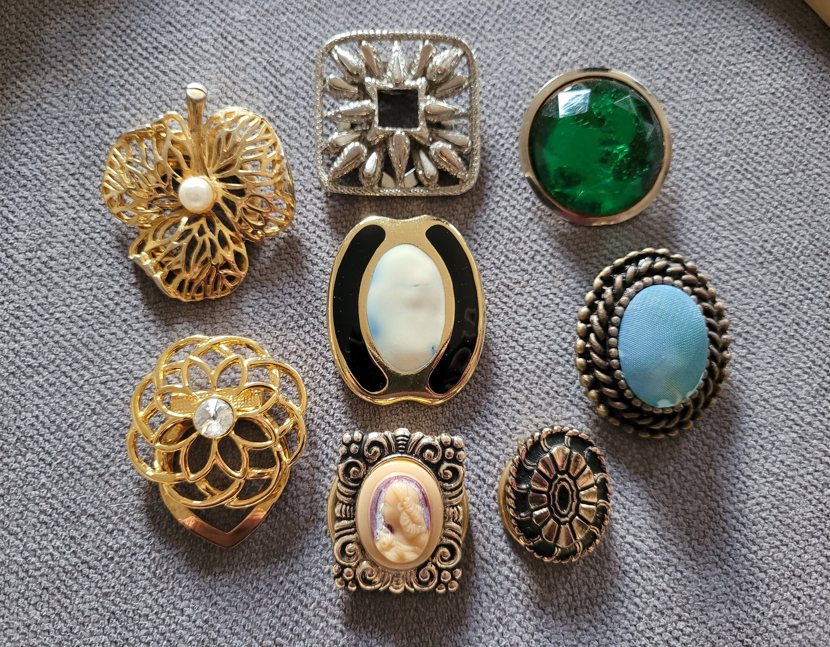 Vintage Hinged Scarf Clips Selection 1940s Scarf Rings 1950s 1960s - Etsy