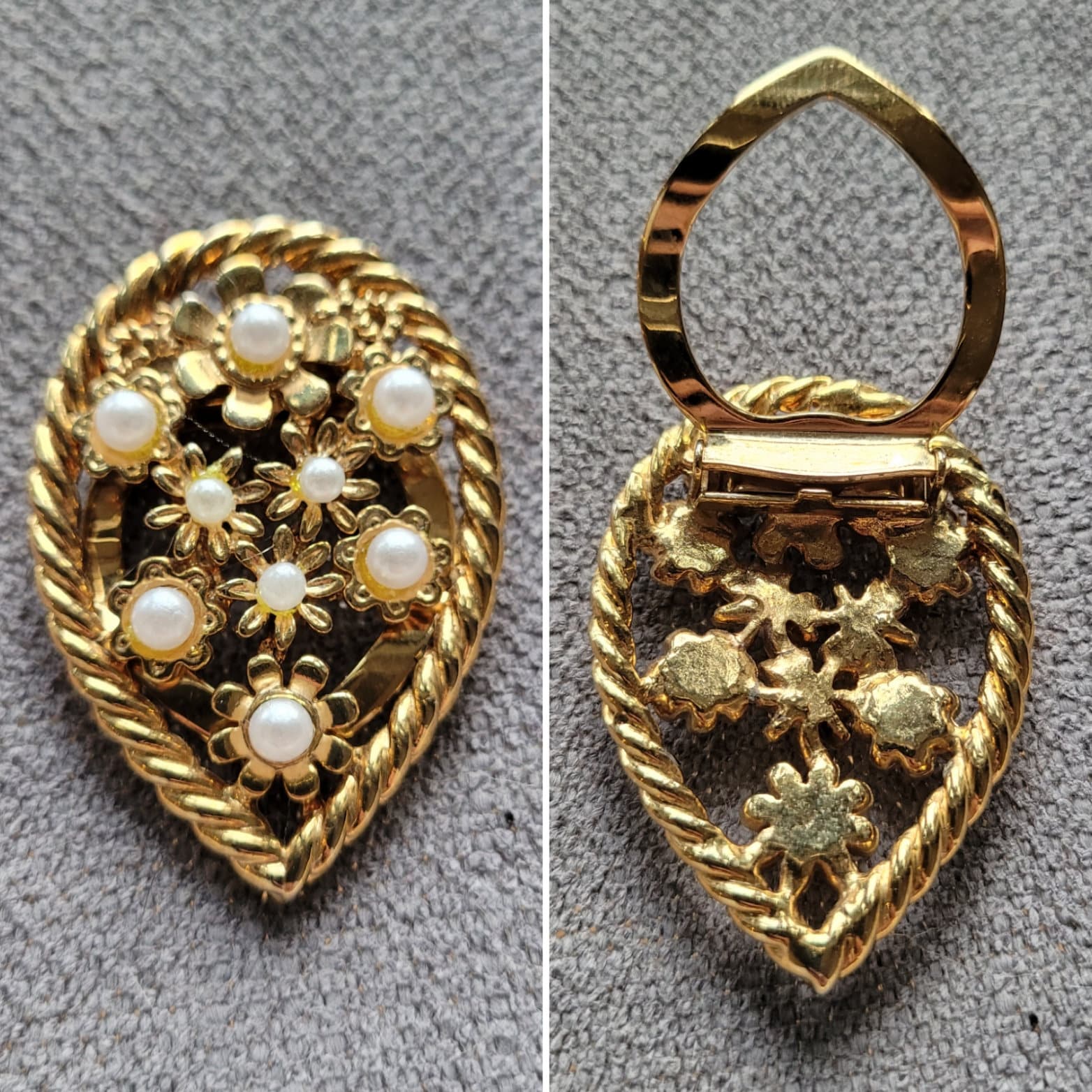 Vintage Hinged Scarf Clips Selection Scarf Rings 1940 1950s Jewelry ...