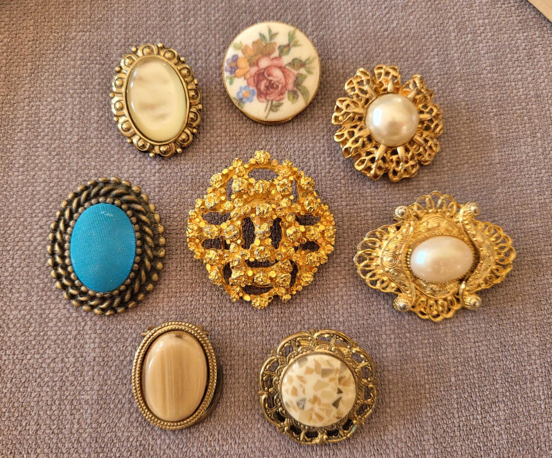 Vintage Hinged Scarf Clips Selection 1940s Scarf Rings 1950s 1960s - Etsy