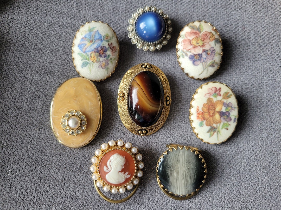 Vintage Hinged Scarf Clips Selection 1940s Scarf Rings 1950s 1960s - Etsy