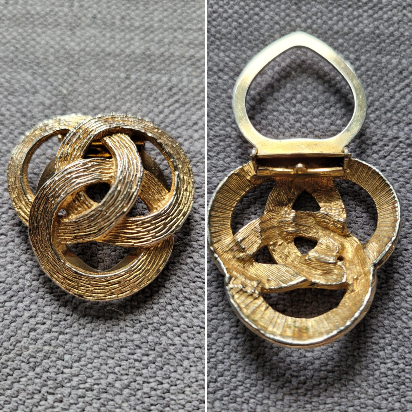Vintage Hinged Scarf Clips Selection Scarf Rings 1940 1950s Jewelry ...