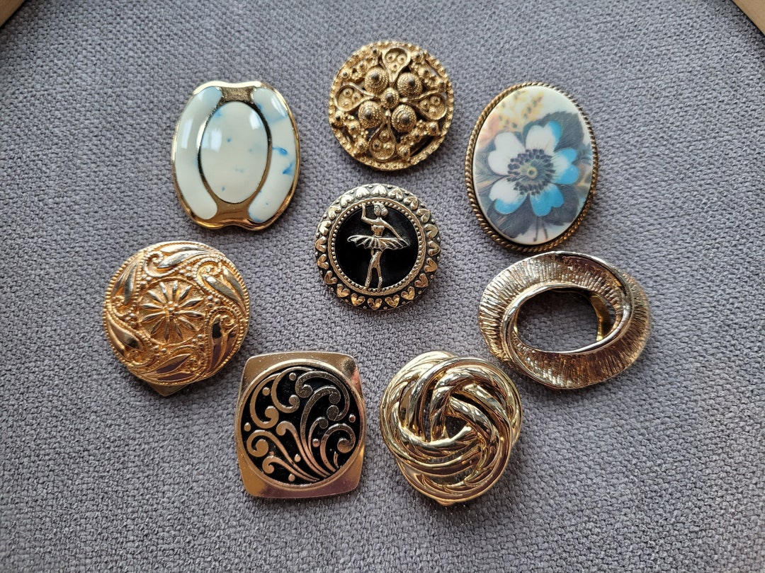 Vintage Scarf Clips, Hinged Scarf Clips, Vintage Accessories, Gifts for ...