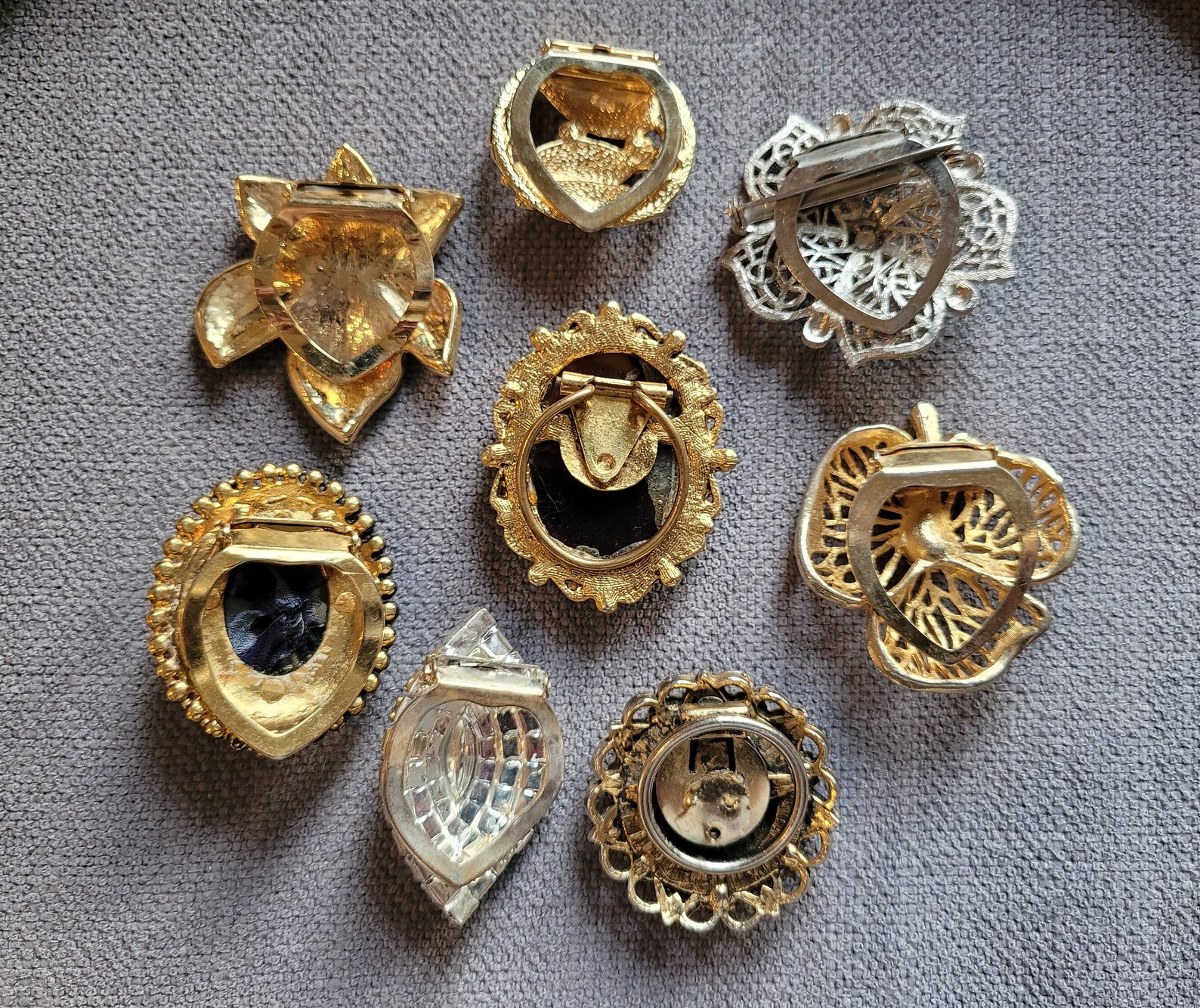 Vintage Hinged Scarf Clips Selection Scarf Rings 1940 1950s Jewelry ...