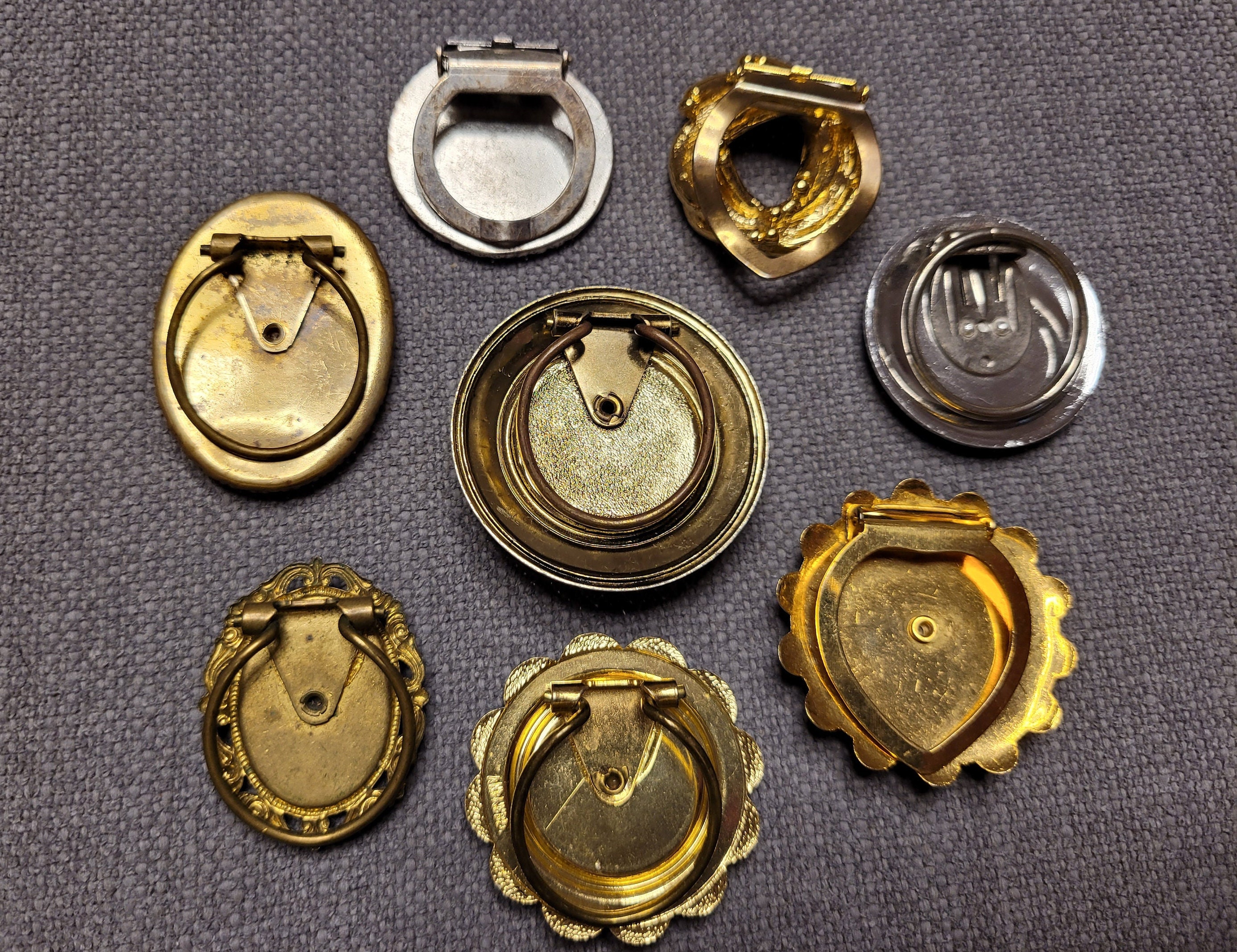 Vintage Hinged Scarf Clips Selection Scarf Rings 1940 1950s Jewelry ...