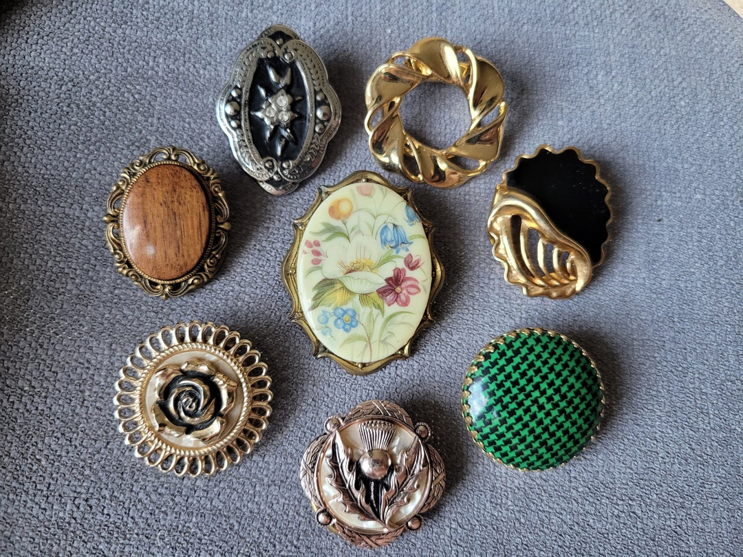 Vintage Scarf Clips, Hinged Scarf Clips, Vintage Accessories, Gifts for ...