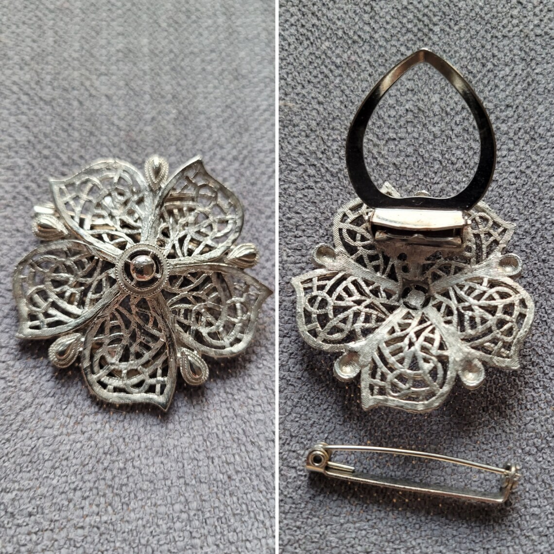 Vintage Hinged Scarf Clips Selection Scarf Rings 1940 1950s Jewelry ...