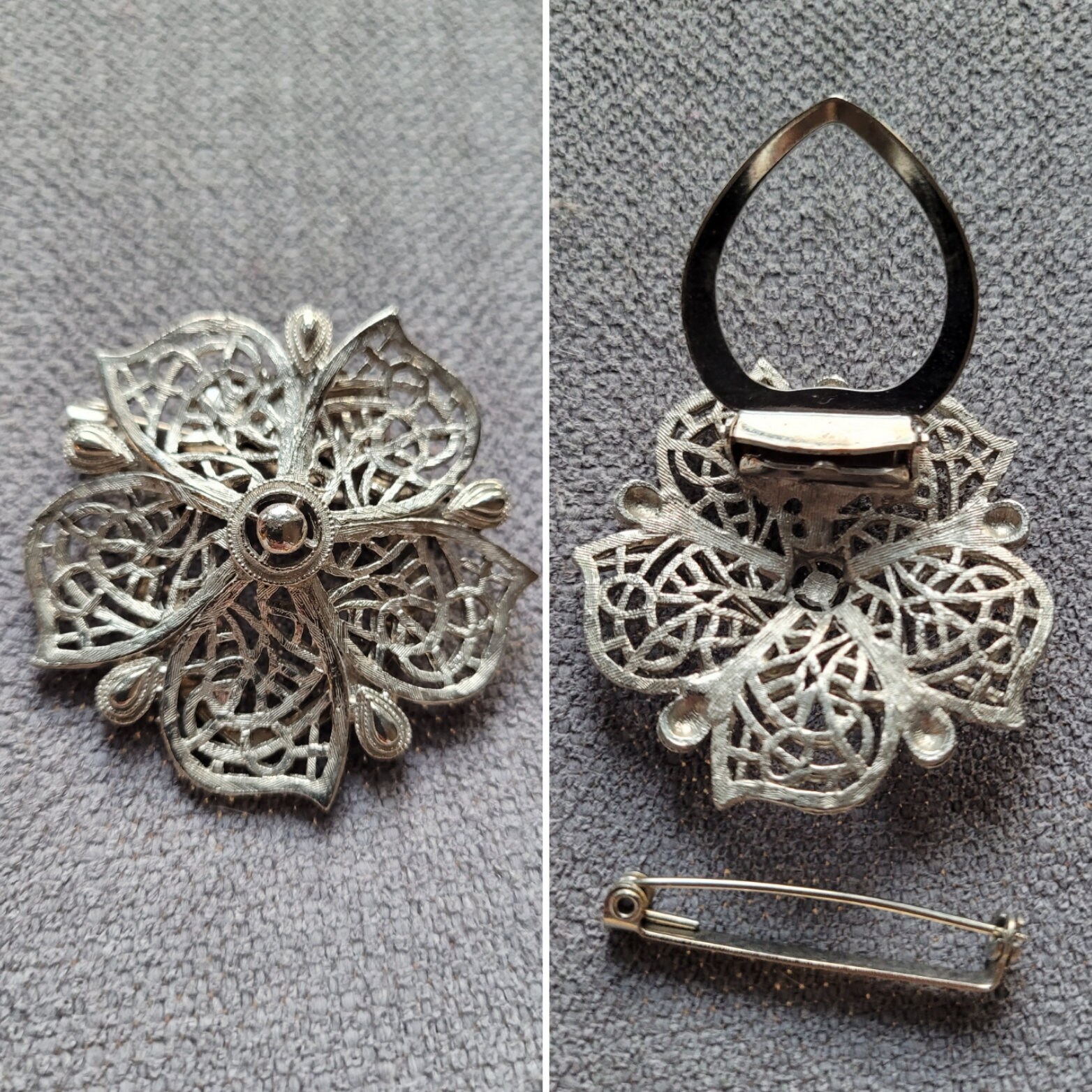Vintage Hinged Scarf Clips Selection Scarf Rings 1940 1950s Jewelry ...
