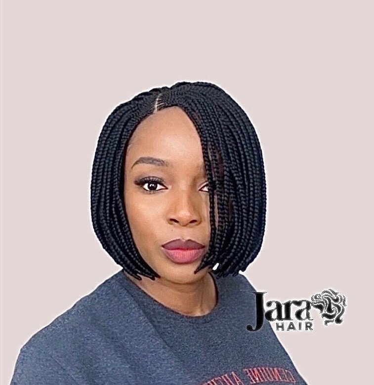 Bob Braided Wigs for Black Women Short Bob Braids Wig Lace Closure Bob ...