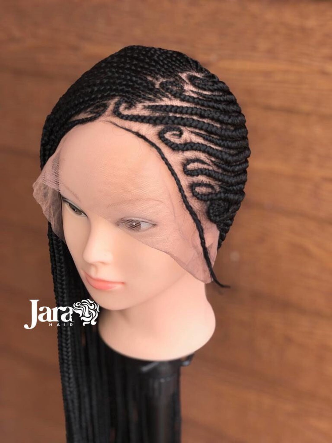 Spiral Cornrow Braided Wig Braided Wig for Black Women Full Lace ...