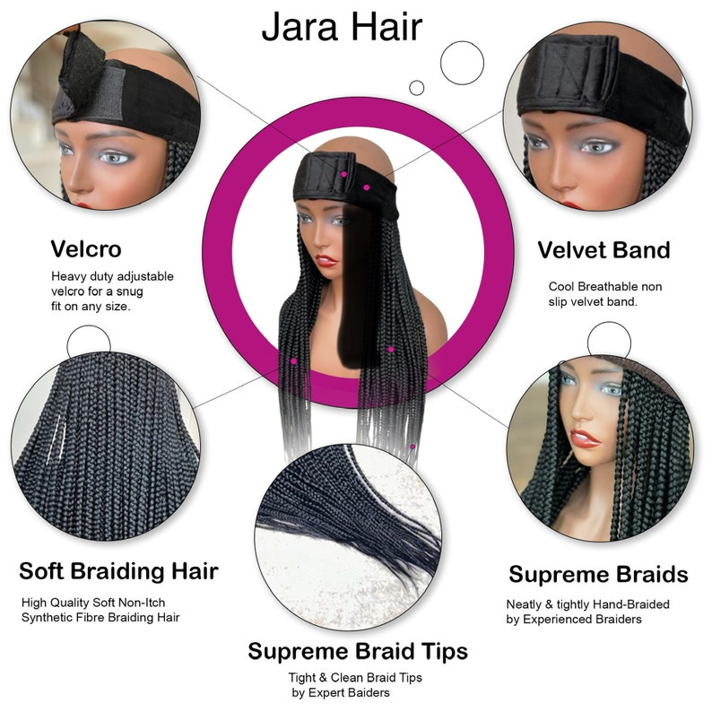 Braided Headband Wig for Black Women Braid Band Box Braided Wig Braid ...