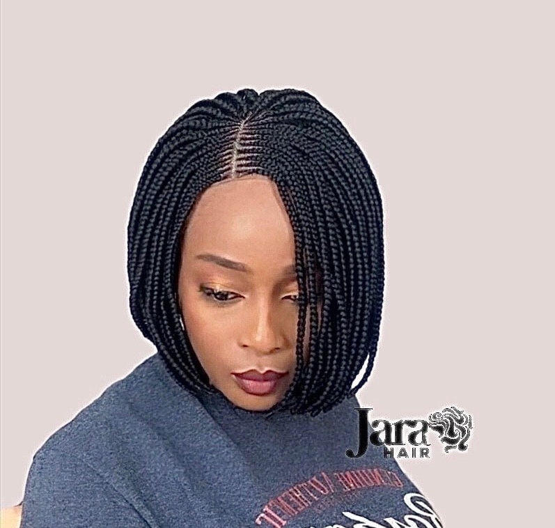 Bob Braided Wigs for Black Women Short Bob Braids Wig Lace Closure Bob ...