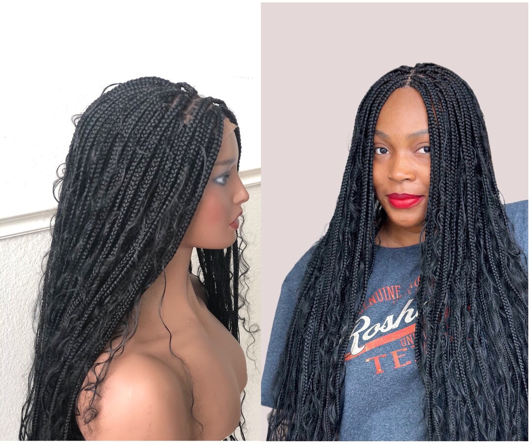 Goddess Boho Braids Wig, Boho Braided Lace Front Wig, Knotless Braided ...