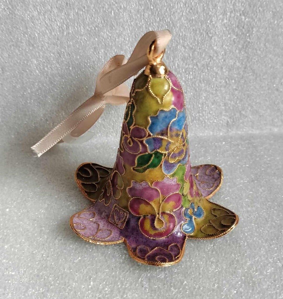 Hand Painted Cloisonne Enamel Bell Trumpet Flower Shaped 3" Ornament - Etsy