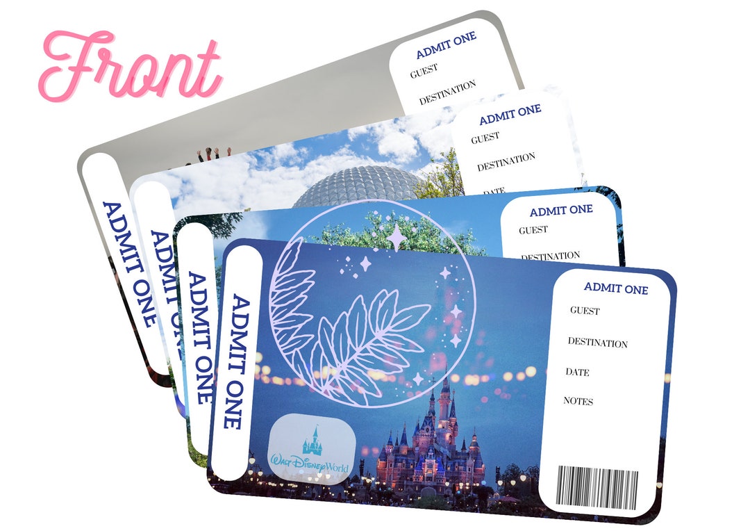 Walt Disney World Admit Ticket for Commemoration or Surprises - Etsy