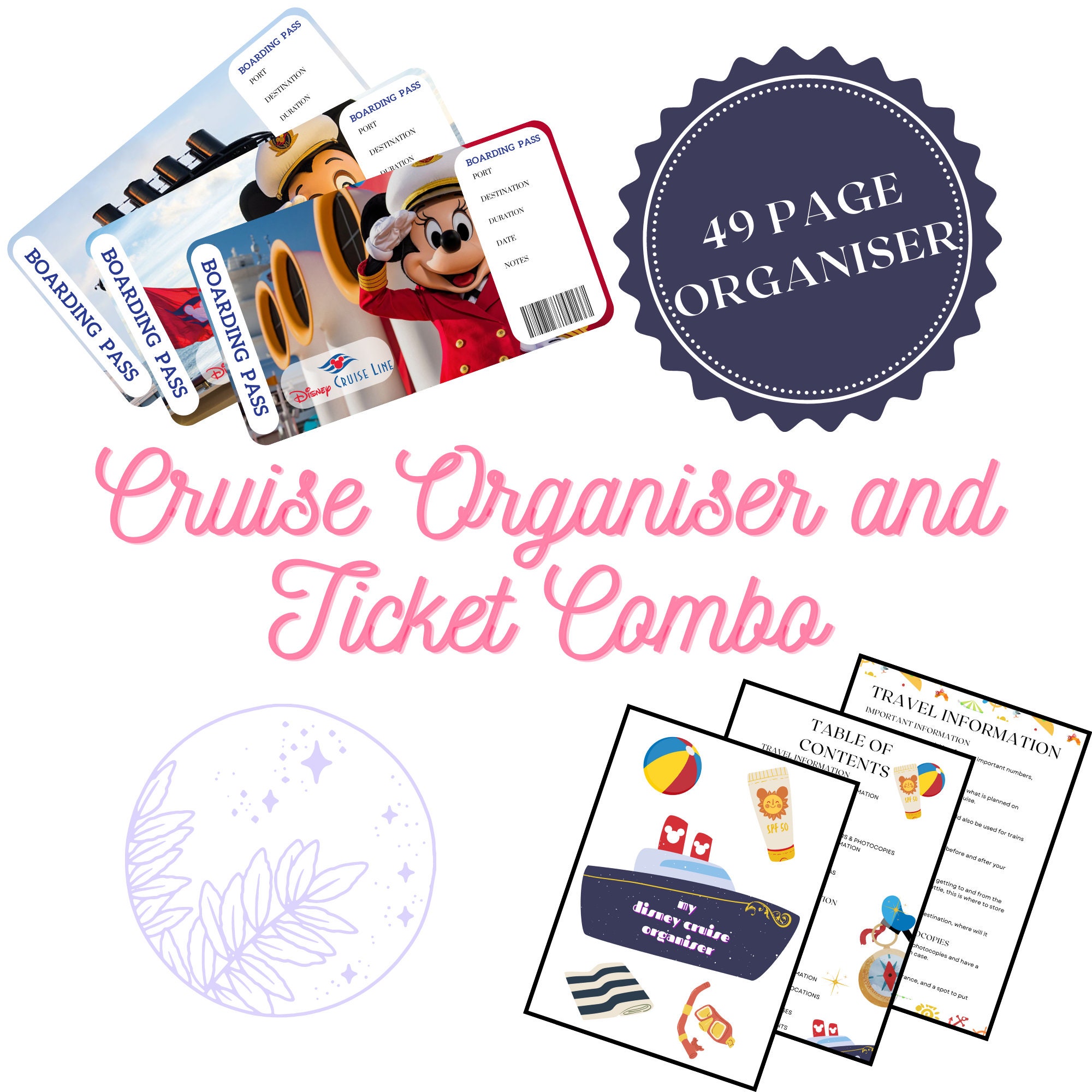 UPDATED COMBO Disney Cruise Tickets and Organiser Suitable for Any ...