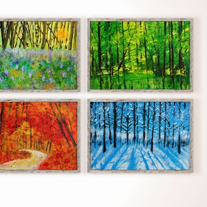 Four Seasons Art, Spring, Summer, Autumn, Winter, Acrylic Painting ...