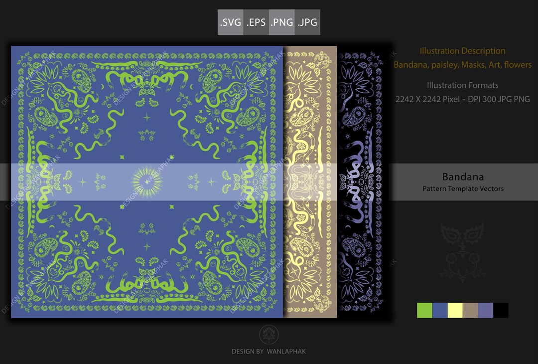 Bandana Pattern I SVG. Digital Art - SVG I PNG I Digital Cut File ...