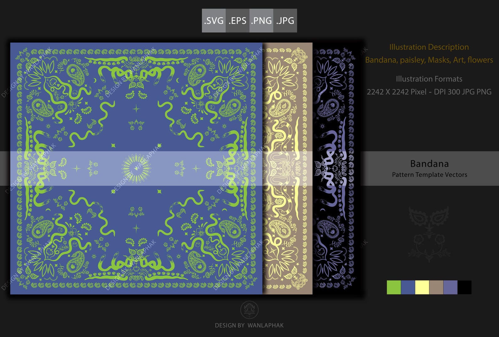 Bandana Pattern I SVG. Digital Art - SVG I PNG I Digital Cut File ...