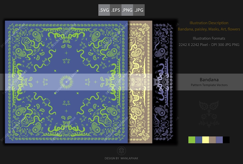 Bandana Pattern I SVG. Digital Art - SVG I PNG I Digital Cut File ...