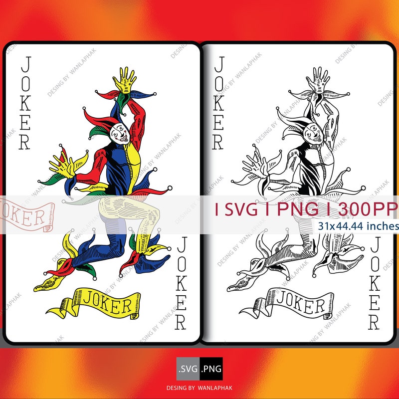 Joker Card Svg - Etsy