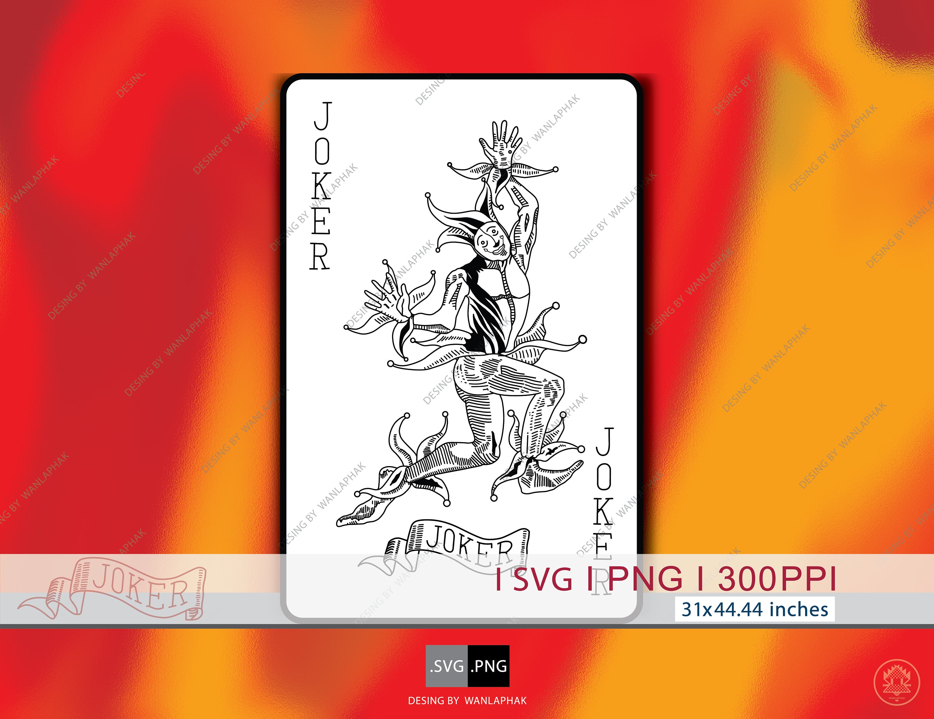 Joker Cards Classic Svg, Joker Svg, Clipart Svg Png Print I SVG ...