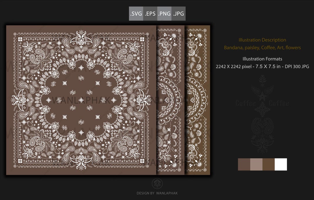 Bandana Pattern I SVG. Digital Art - SVG I PNG I Digital Cut File ...