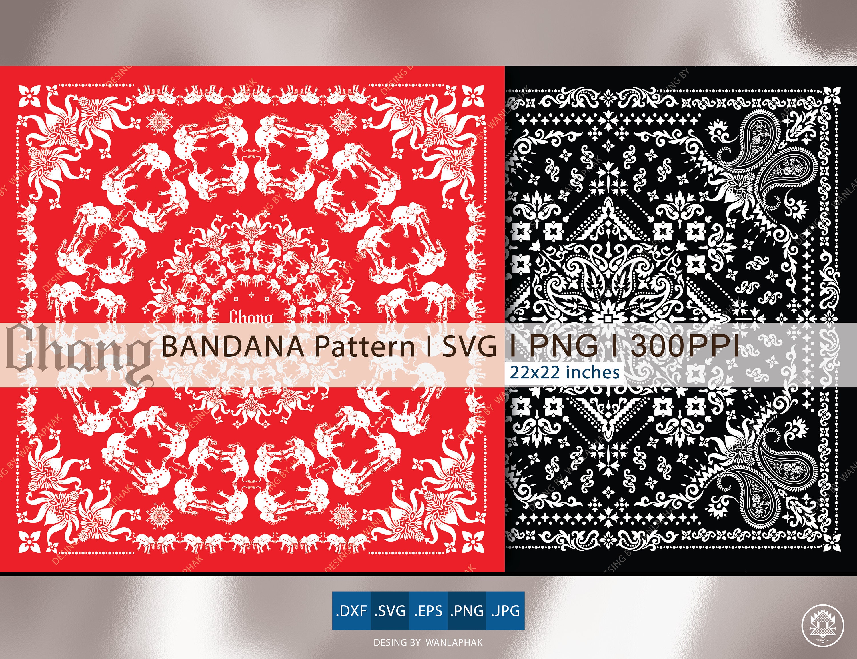 Bandana Pattern I SVG. Digital Art SVG I PNG I Digital Cut File ...