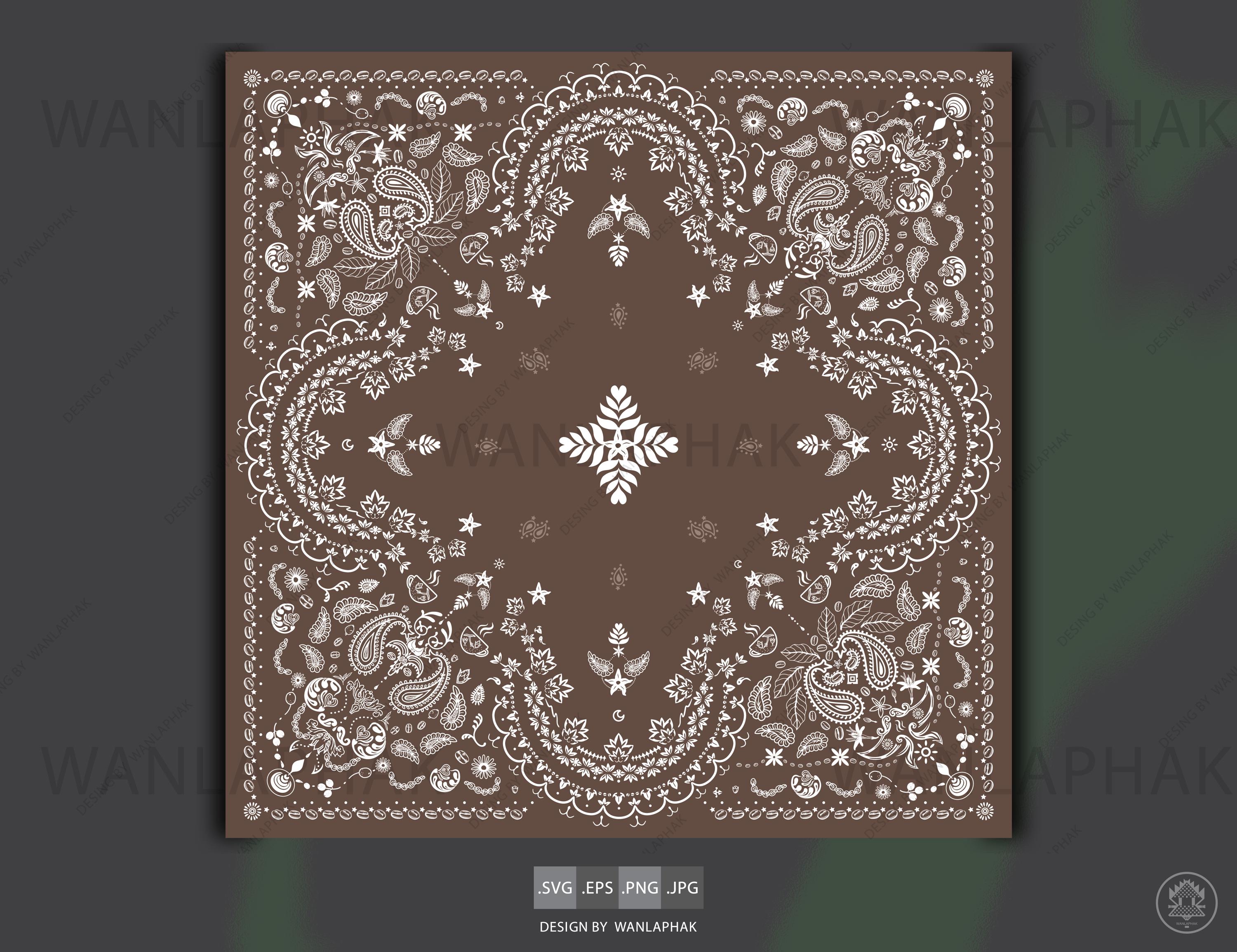Paisley Bandana Pattern SVG – Floral Vector Art I Digital Download - Etsy