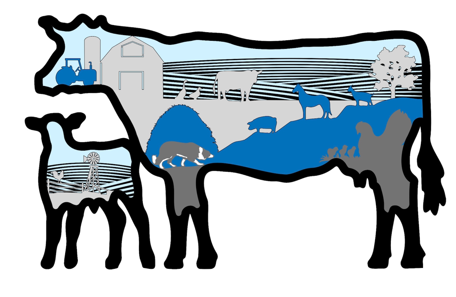 Cow Layered Farm Scene Laser Cut File DIGITAL FILE ONLY - Etsy