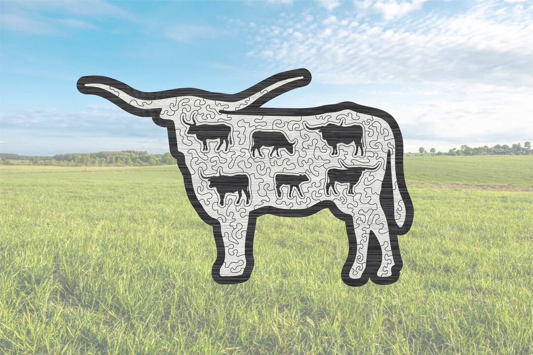Longhorn Puzzle Laser Cut File DIGITAL FILE ONLY - Etsy
