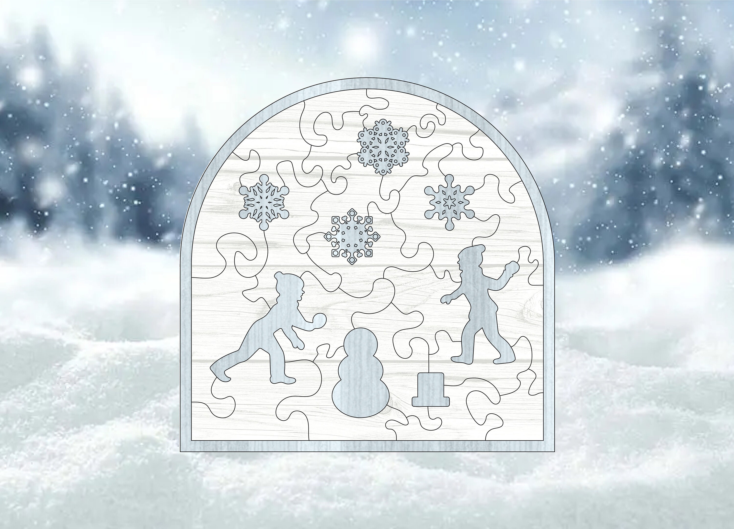 Snow Globe Puzzle Laser Cut File DIGITAL FILE ONLY - Etsy