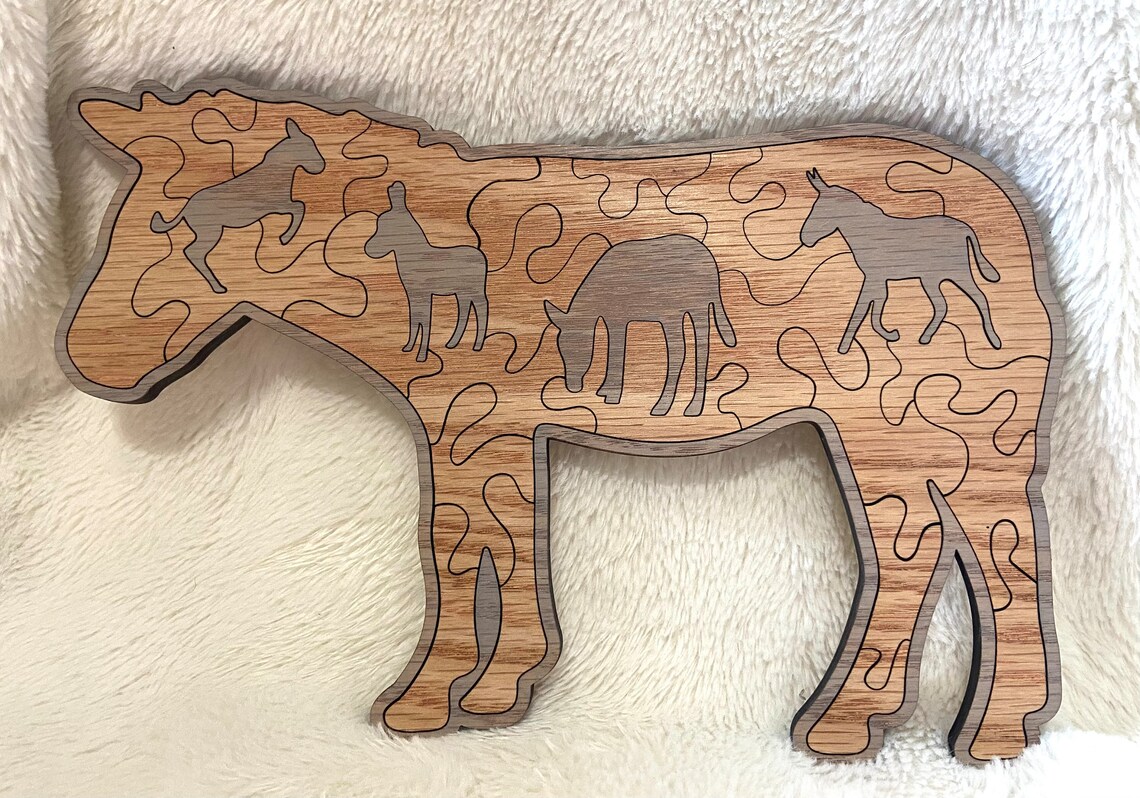 Donkey Puzzle Laser Cut File DIGITAL FILE ONLY - Etsy