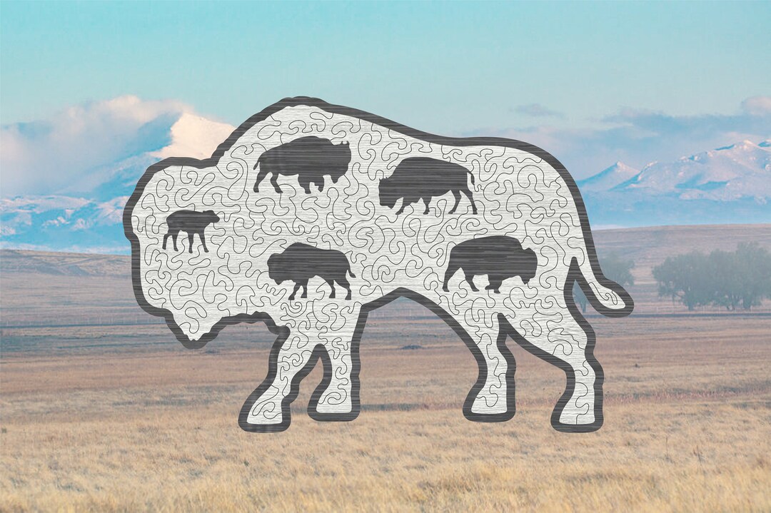 Buffalo Puzzle Laser Cut File DIGITAL FILE ONLY - Etsy