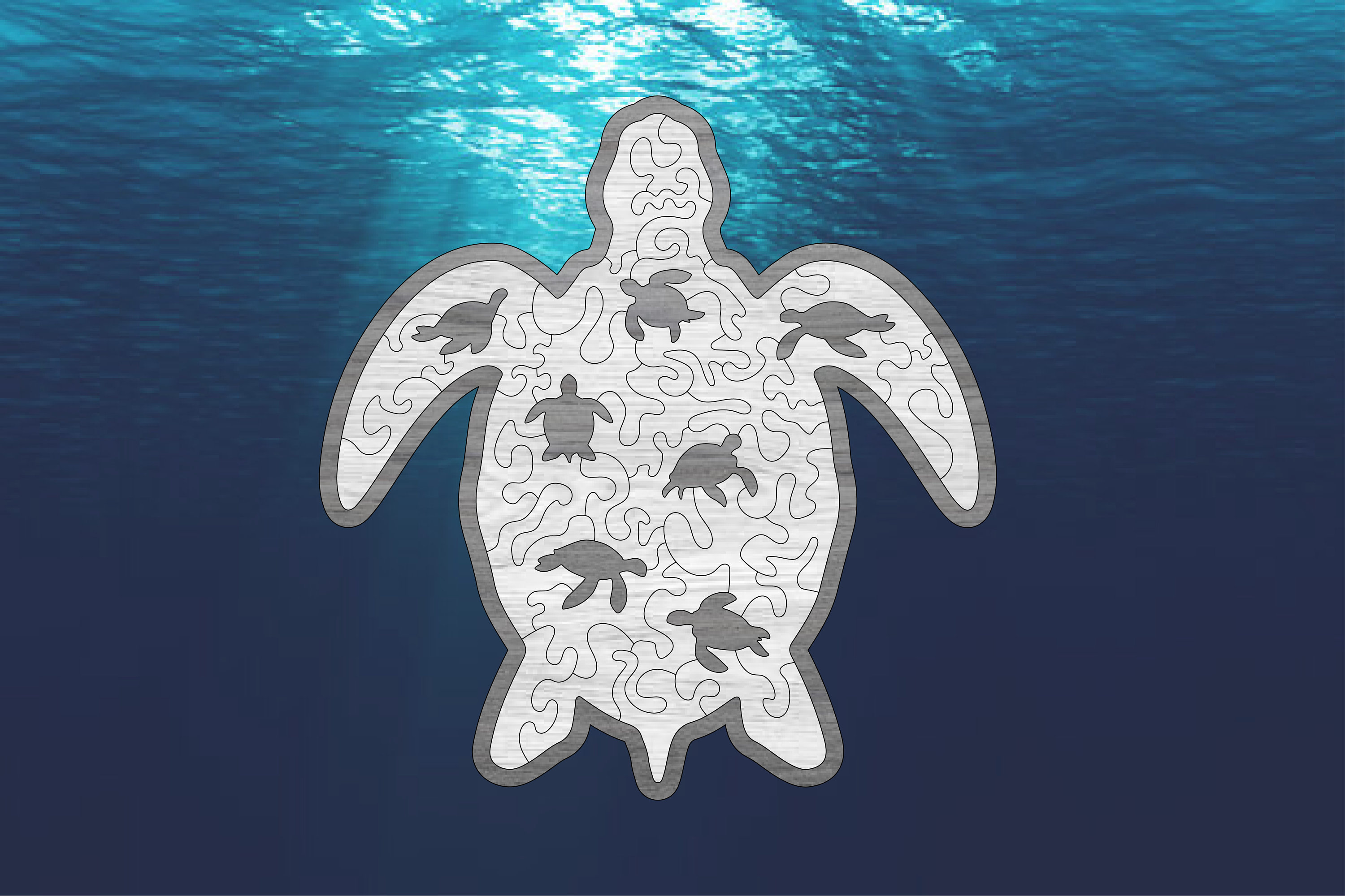 Sea Turtle Puzzle Laser Cut File DIGITAL FILE ONLY - Etsy