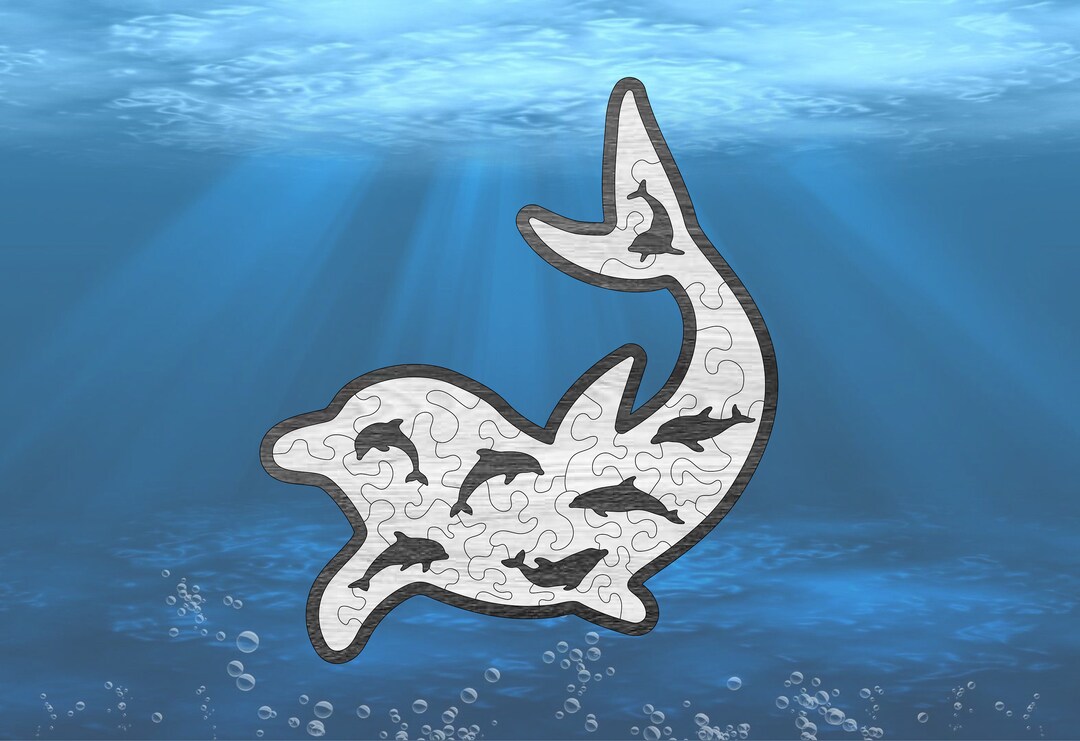 Dolphin Puzzle Laser Cut File DIGITAL FILE ONLY - Etsy