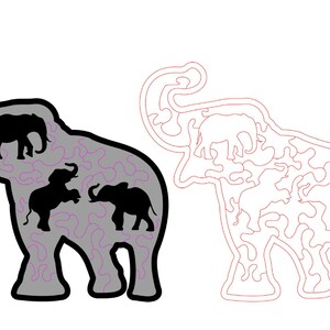 Elephant Puzzle DIGITAL CUT FILE - Etsy