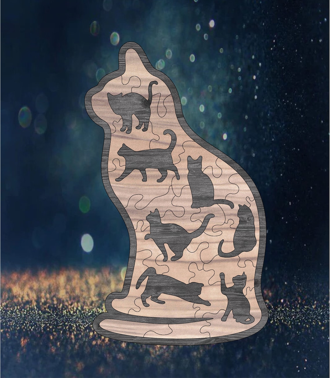 Cat Puzzle Laser Cut File DIGITAL FILE ONLY - Etsy