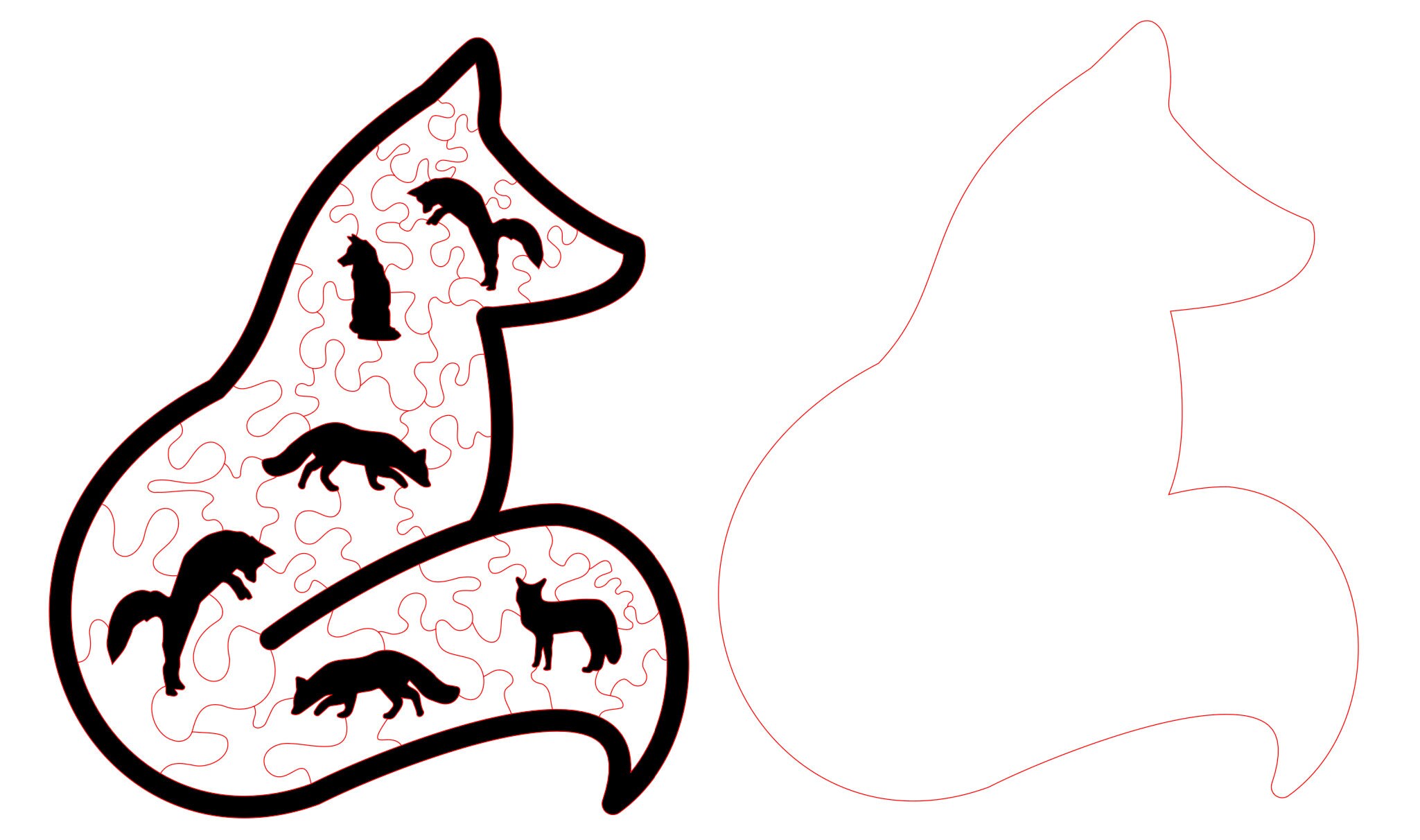 Fox Puzzle Laser Cut File DIGITAL FILE ONLY - Etsy