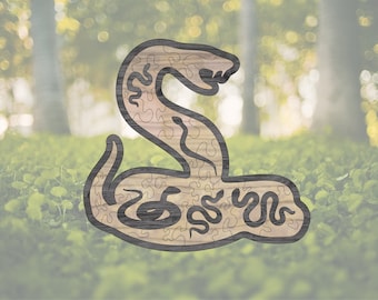 Snake 3D Puzzle SVG Laser Cut File - Engraving Template, Wooden Puzzle ...