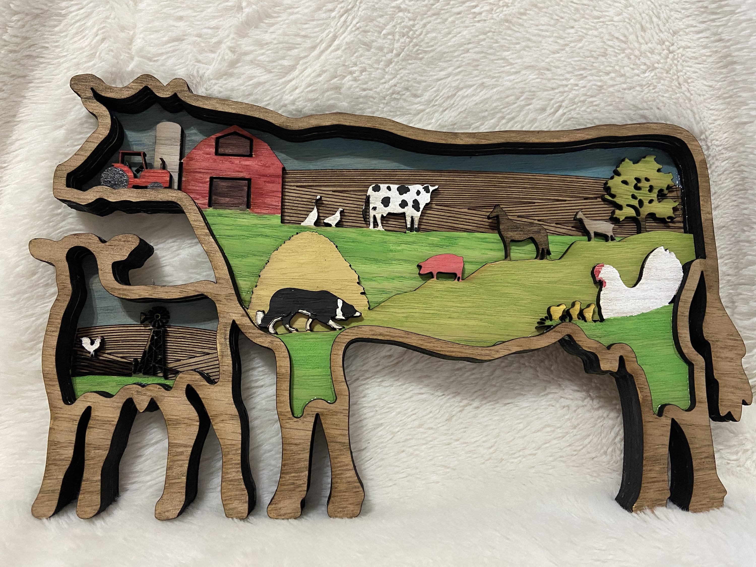 Cow Layered Farm Scene Laser Cut File, DIGITAL FILE ONLY - Etsy Canada
