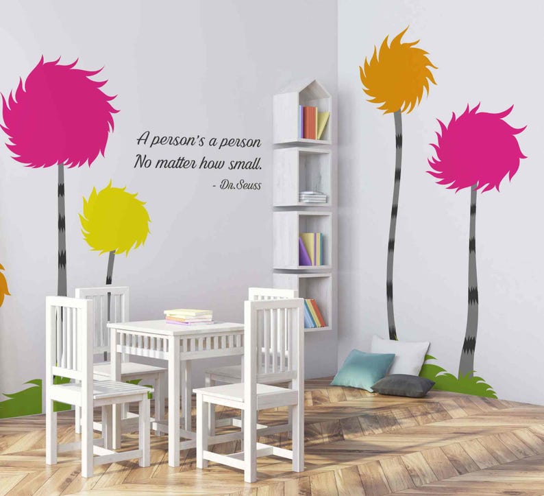 Dr Seuss Wall Decal for Nursery Truffula Trees Wall Sticker for Kids ...
