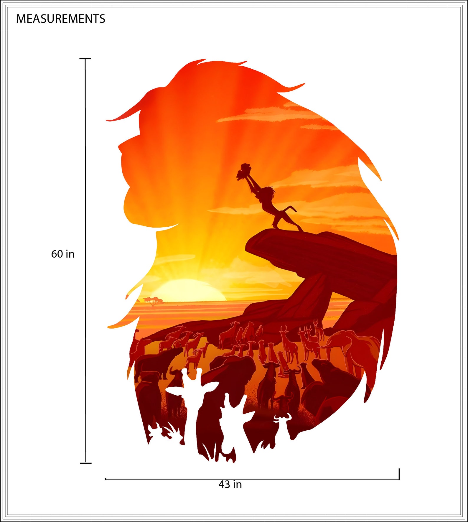 Simba Wall Decals Living Room Decor Lion King Wall Sticker for Nursery ...