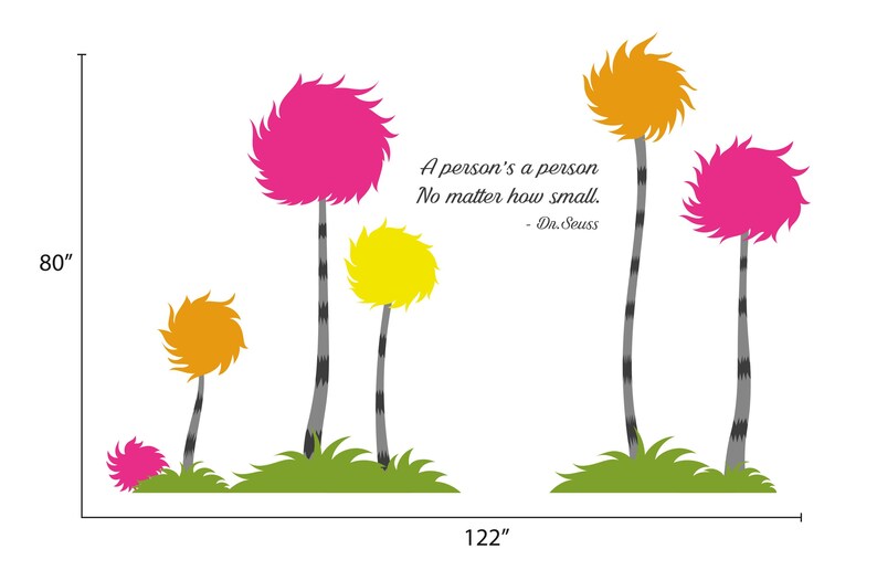 Dr Seuss Wall Decal for Nursery Truffula Trees Wall Sticker for Kids ...