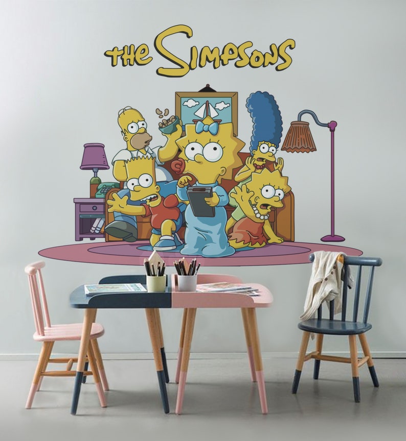 The Simpson Family Wall Decal, Simpson Wall Sticker for Kids, Wallpaper ...