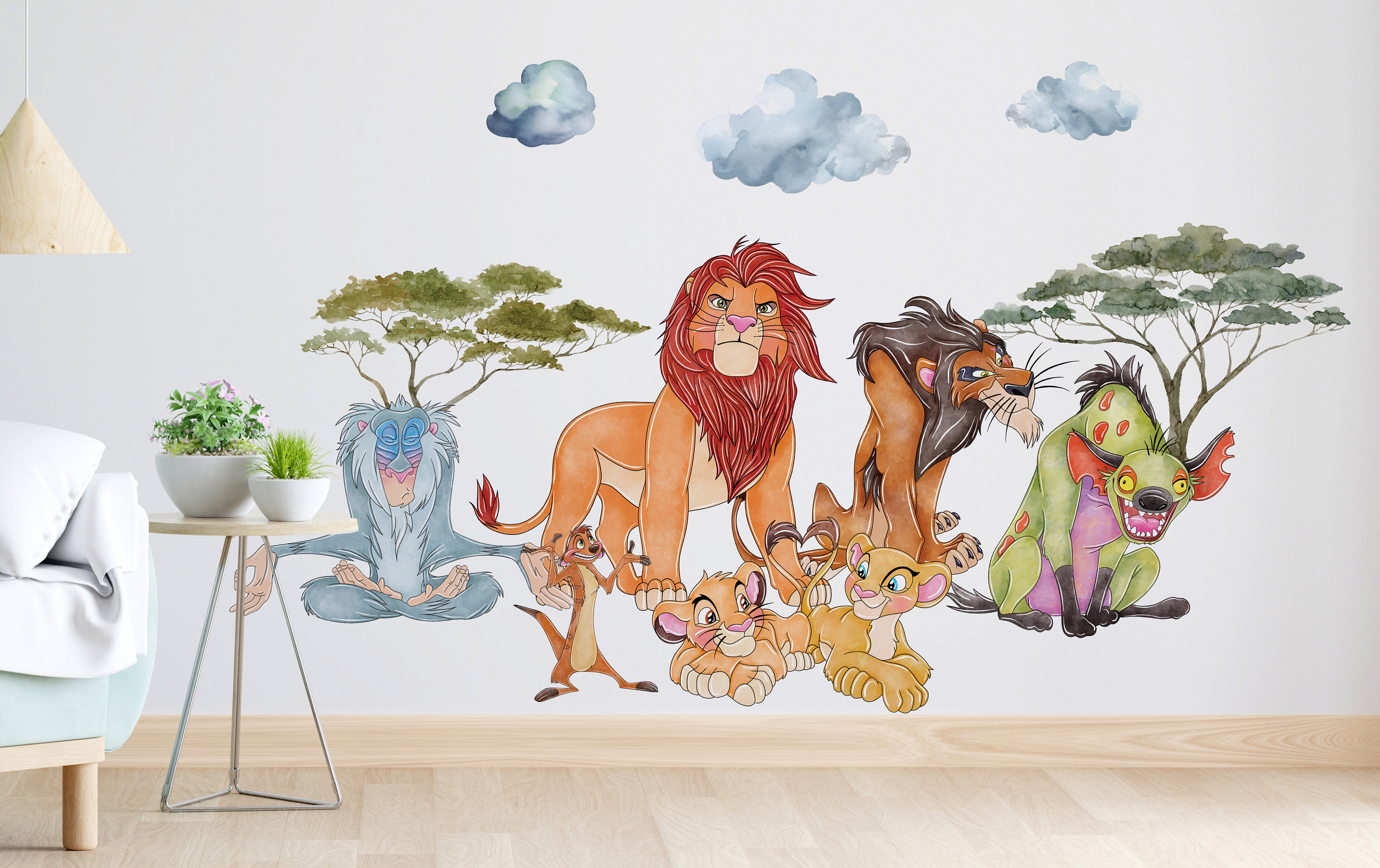 Lion King Wall Art Living Room Safari Animals Wall Decal for Kids Lion ...